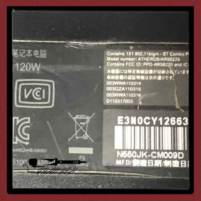 قاب کف لپ تاپ ASUS N550JK استوک – iraniph